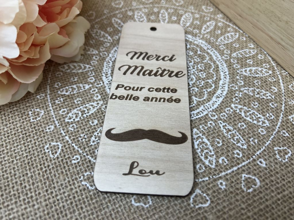 Marque Page Bois à Personnaliser 5X15 cm Ref J20 - Lou Passion