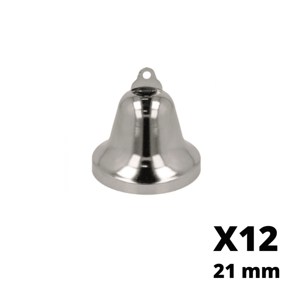 12 petites cloches en métal Argent 21mm - Lou Passion
