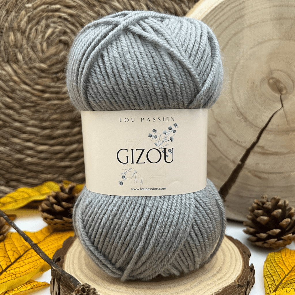 Pelote Gizou Gris 100g 200 mètres REF 560 - Lou Passion