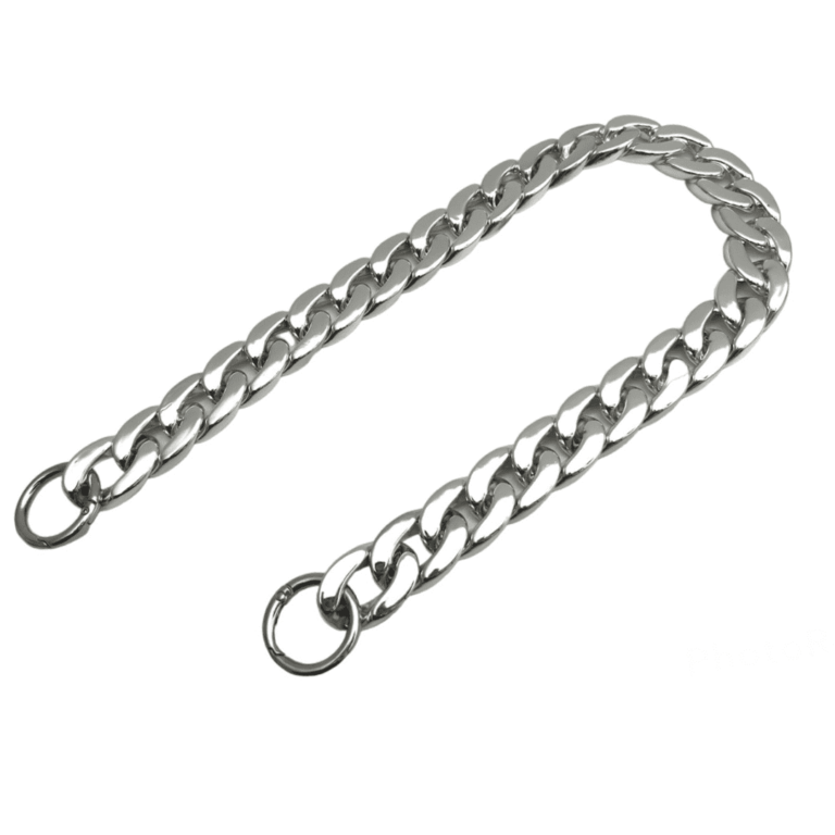 Chaînette à maillon et mousqueton 50cm Argenté - Lou Passion