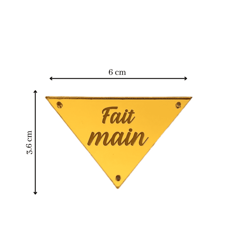 1 Étiquette plexi miroir 60X36 mm doré - Lou Passion