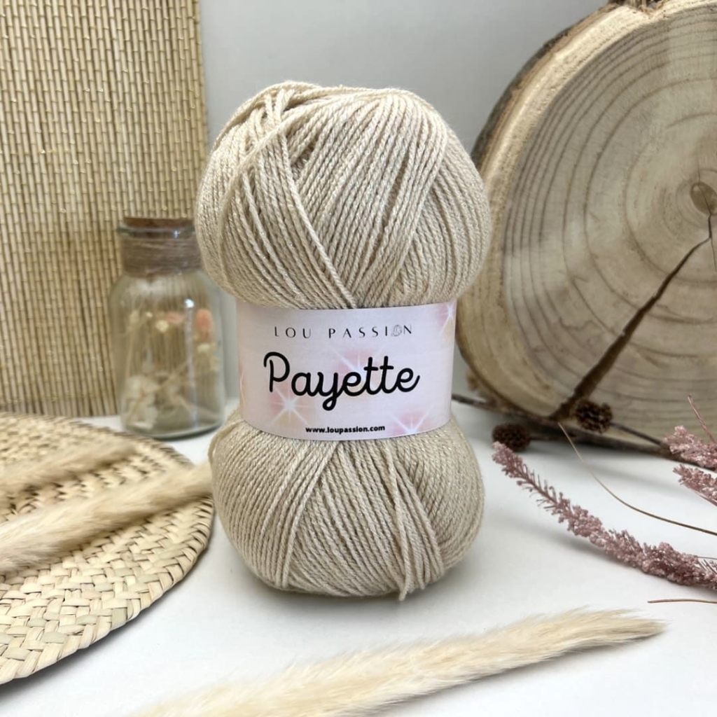 Pelote de laine Payette 100g - 380 m Beige - Lou Passion
