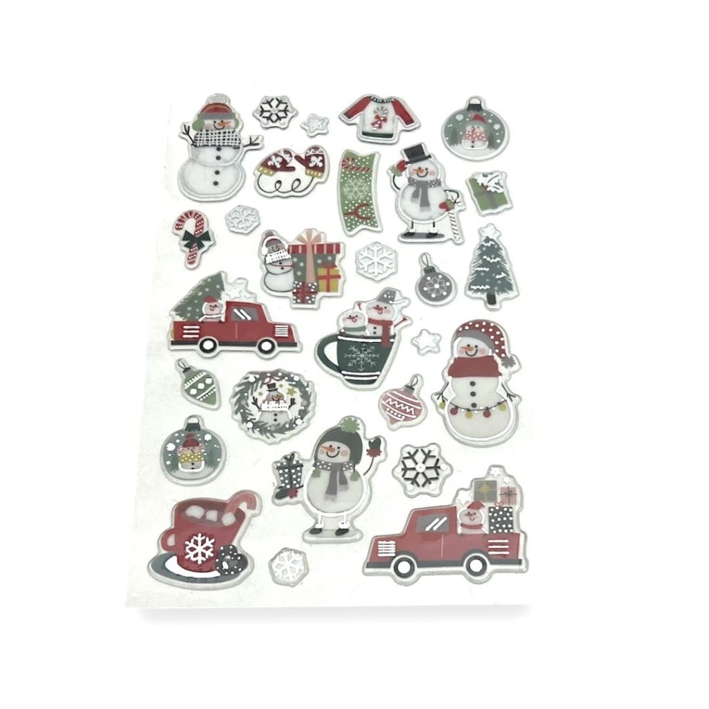 28 Stickers - Autocollants sur le thème de Noël bonhomme de neige - Lou ...