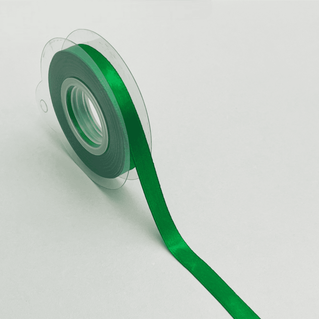 Ruban de satin Vert 10 mm - Rouleau de 25 Mètres - Lou Passion