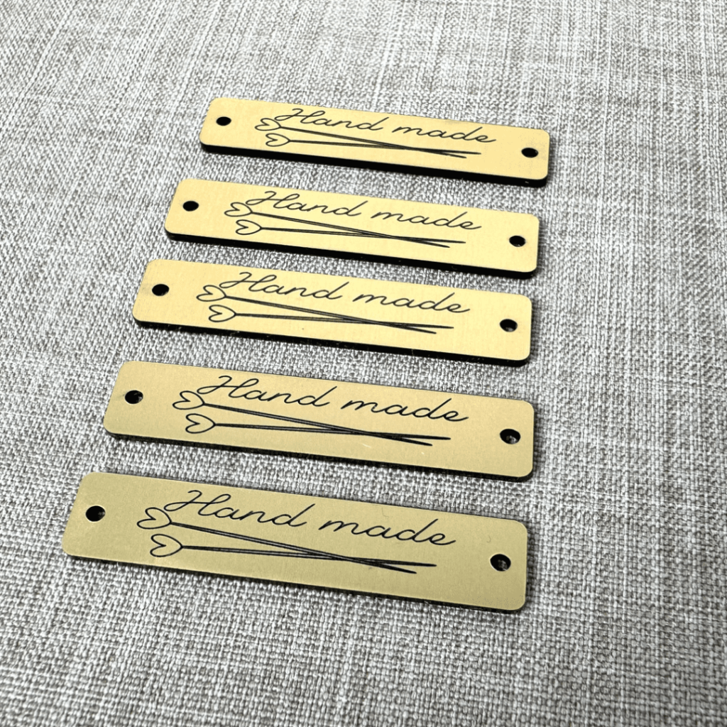 5 Etiquettes labels rectangles 5x1cm - Hand made collection Tricot ...