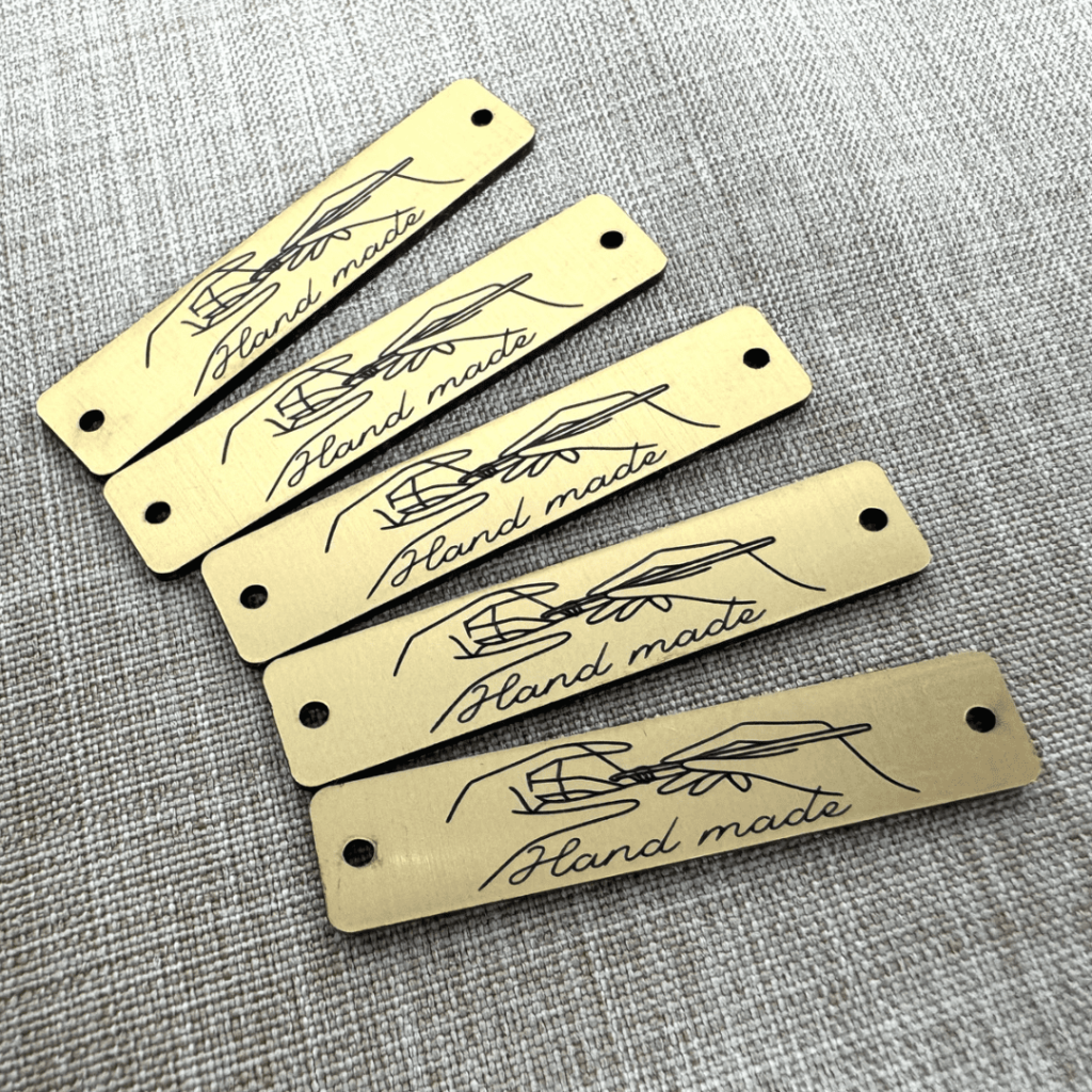 5 étiquettes labels rectangles 5x1 cm - hand made collection crochet ...