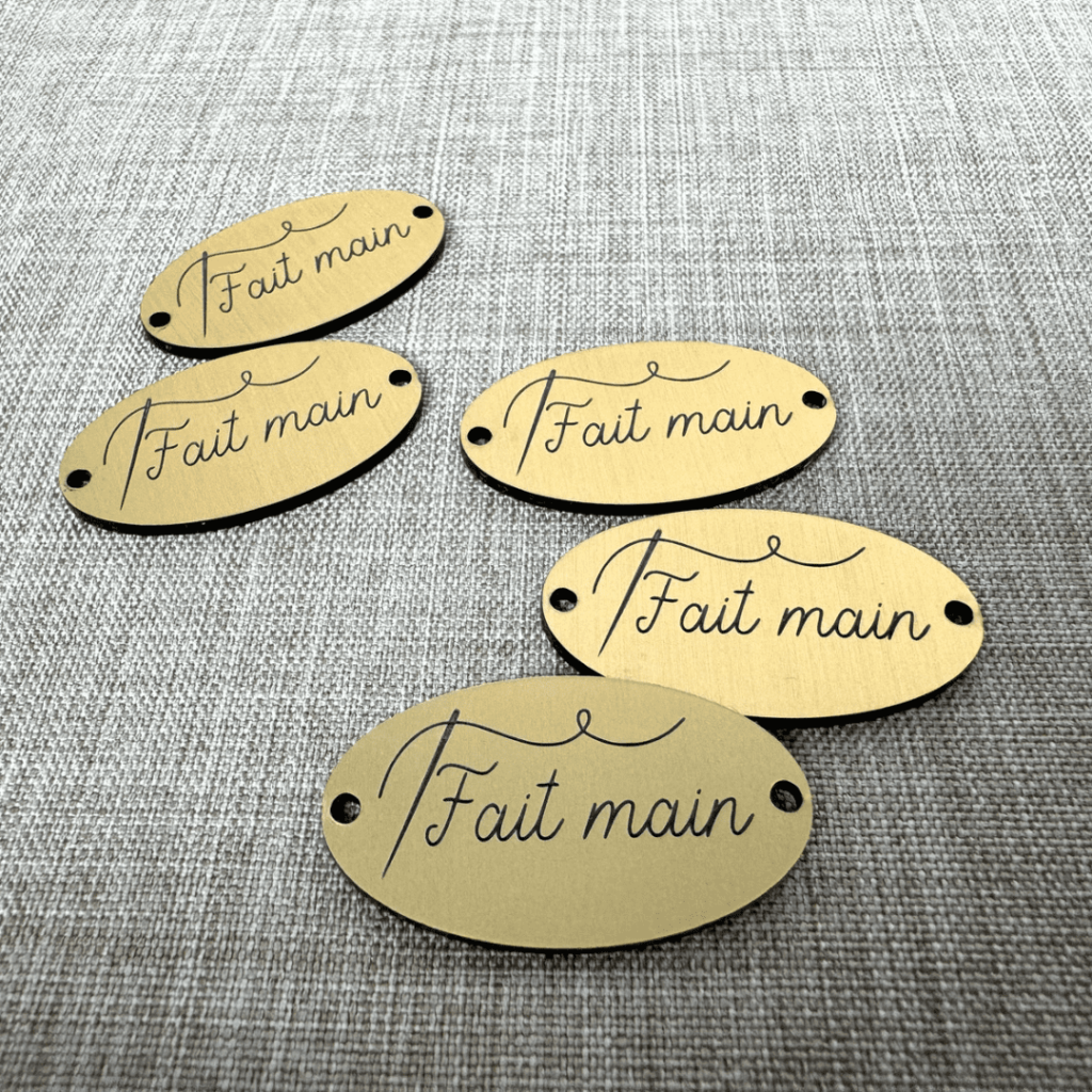 5 Etiquettes/ labels Ovales 35X20mm - fait main Collection aiguille et ...