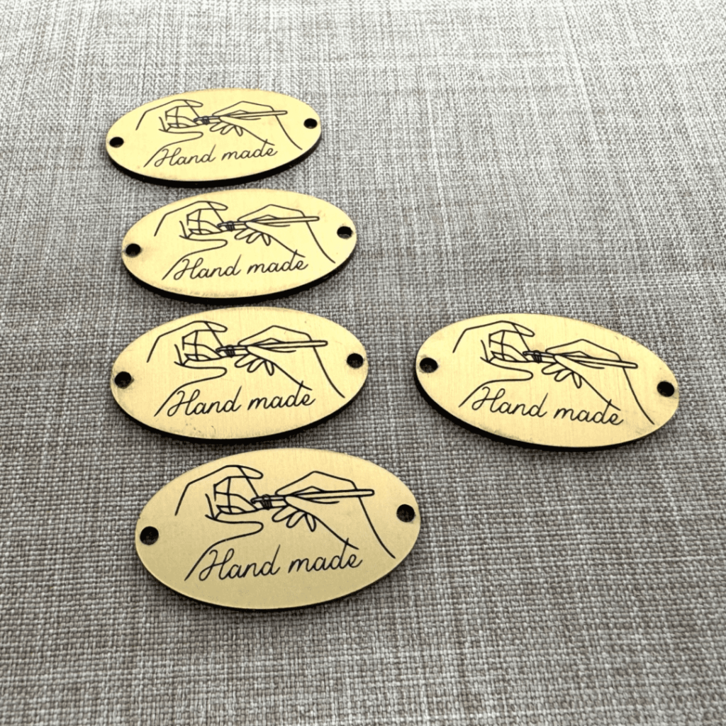 5 Etiquettes/ labels Ovales 35X20mm - hand made Collection crochet ...