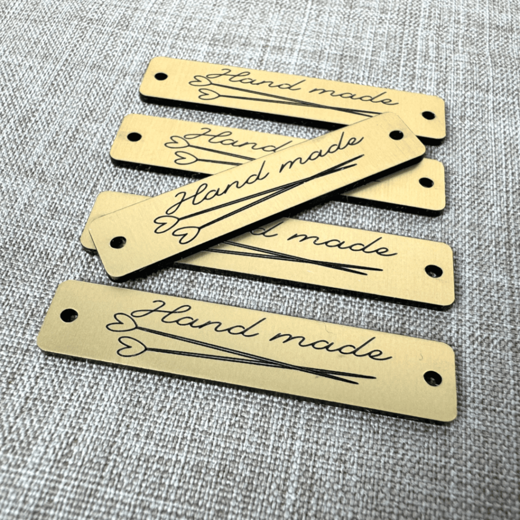 5 Etiquettes labels rectangles 5x1cm - Hand made collection Tricot ...