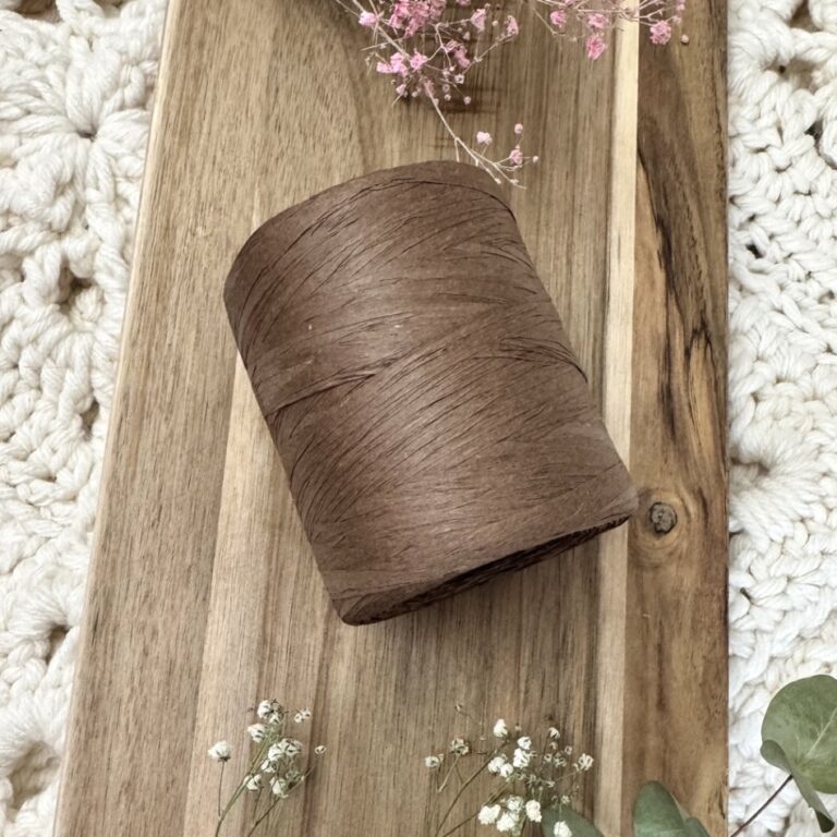 Fil Raphia Marron 100% Naturel – 200g / 265m – Lou Passion